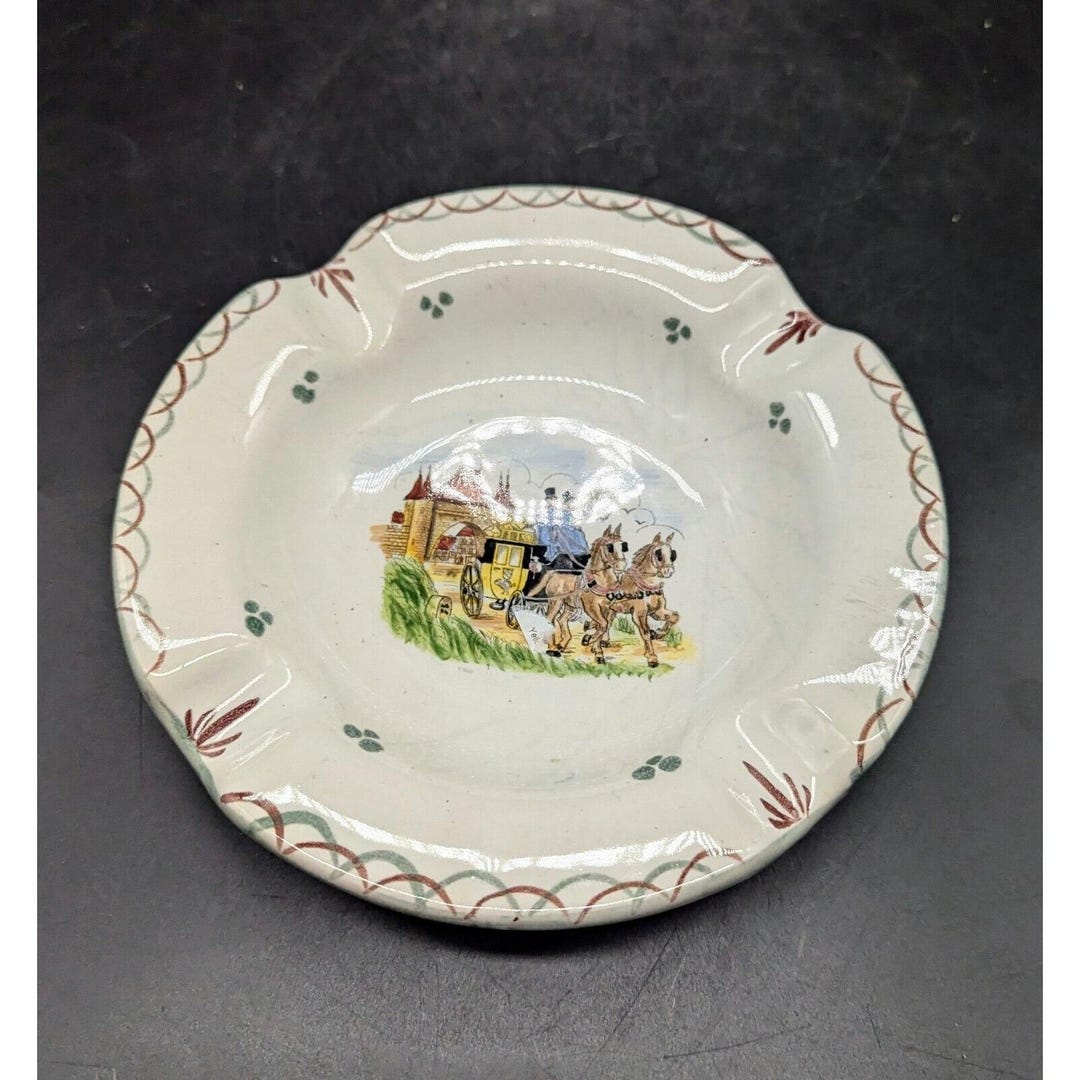 Vintage Handmade Dutch Art Pottery Ceramic Ashtray Tobacciana Horse ...
