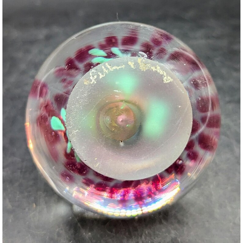 FELLERMAN & RAABE SIGNED Studio Art Glass Paperweight Trumpet Flower ...
