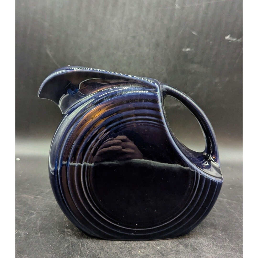 Vintage Fiesta Ware Large Disk Water Pitcher 7.25” Tall Cobalt Blue - Etsy