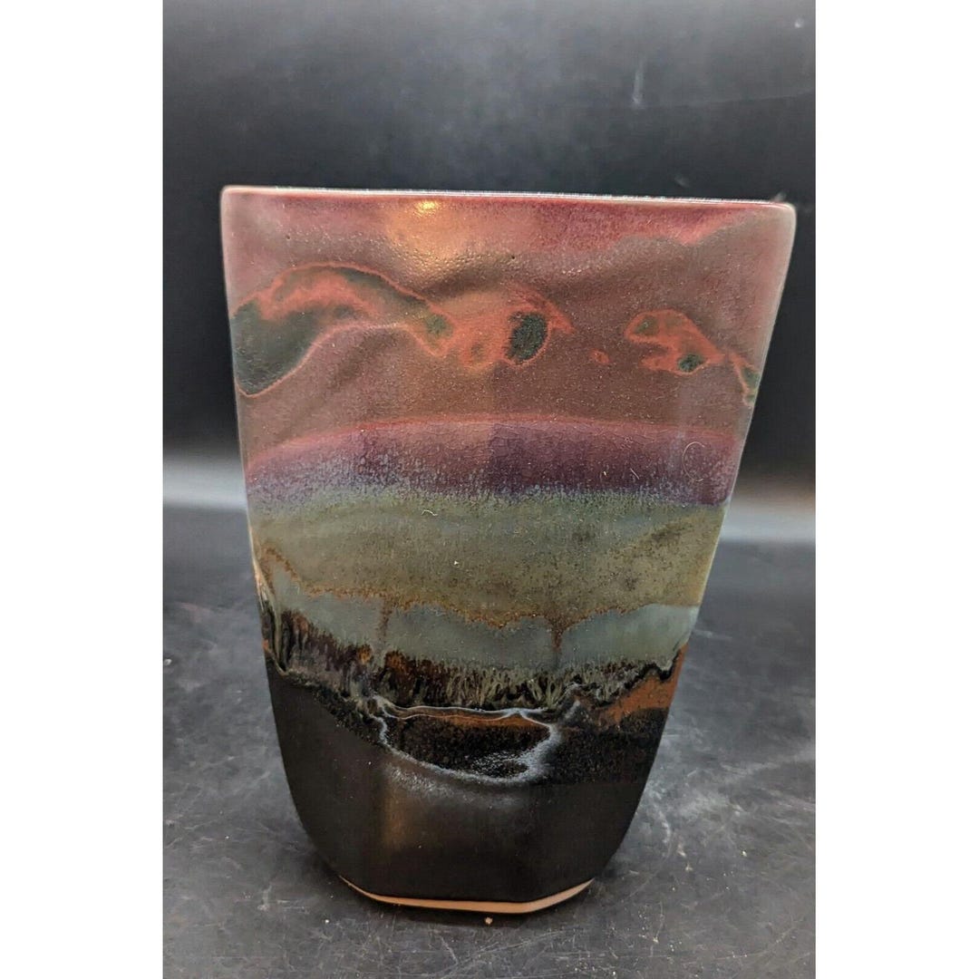 Vintage Bonnema Studio Art Pottery Hand-thrown Envelope Vase 8.25 Maine ...