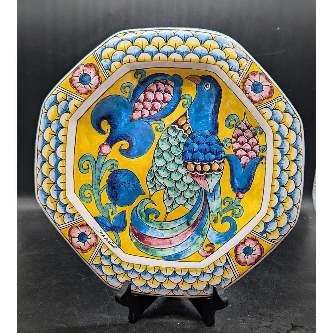 Vintage Romano Innocenti Italian Pottery 11.5" Decorative Plate Bird ...