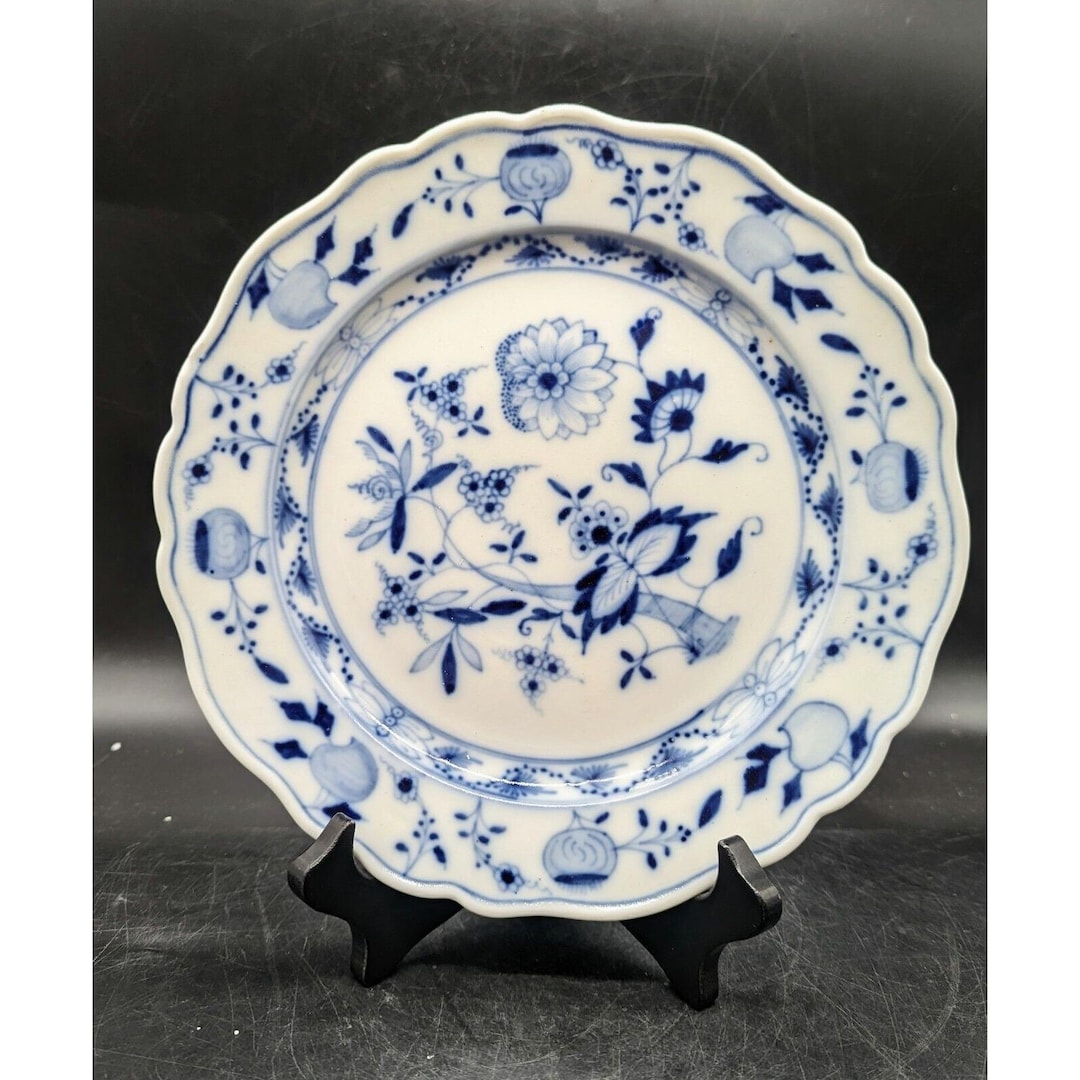 Antique German Porcelain Blue Onion Dinner Plate 9 - Etsy