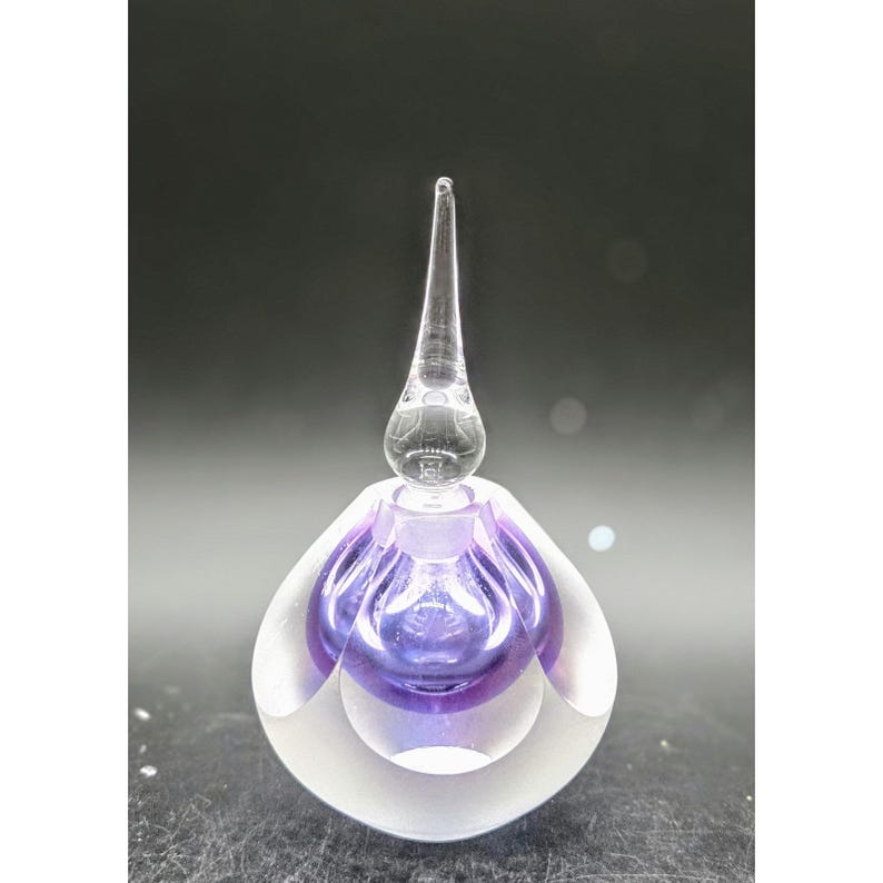 Vintage Vandermark Art Glass Lavender Faceted Perfume Bottle W/ Dauber ...