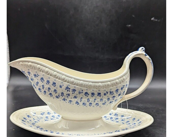 Copeland Spode Gossamer Blue Gravy Boat With Attached Under Plate - Etsy