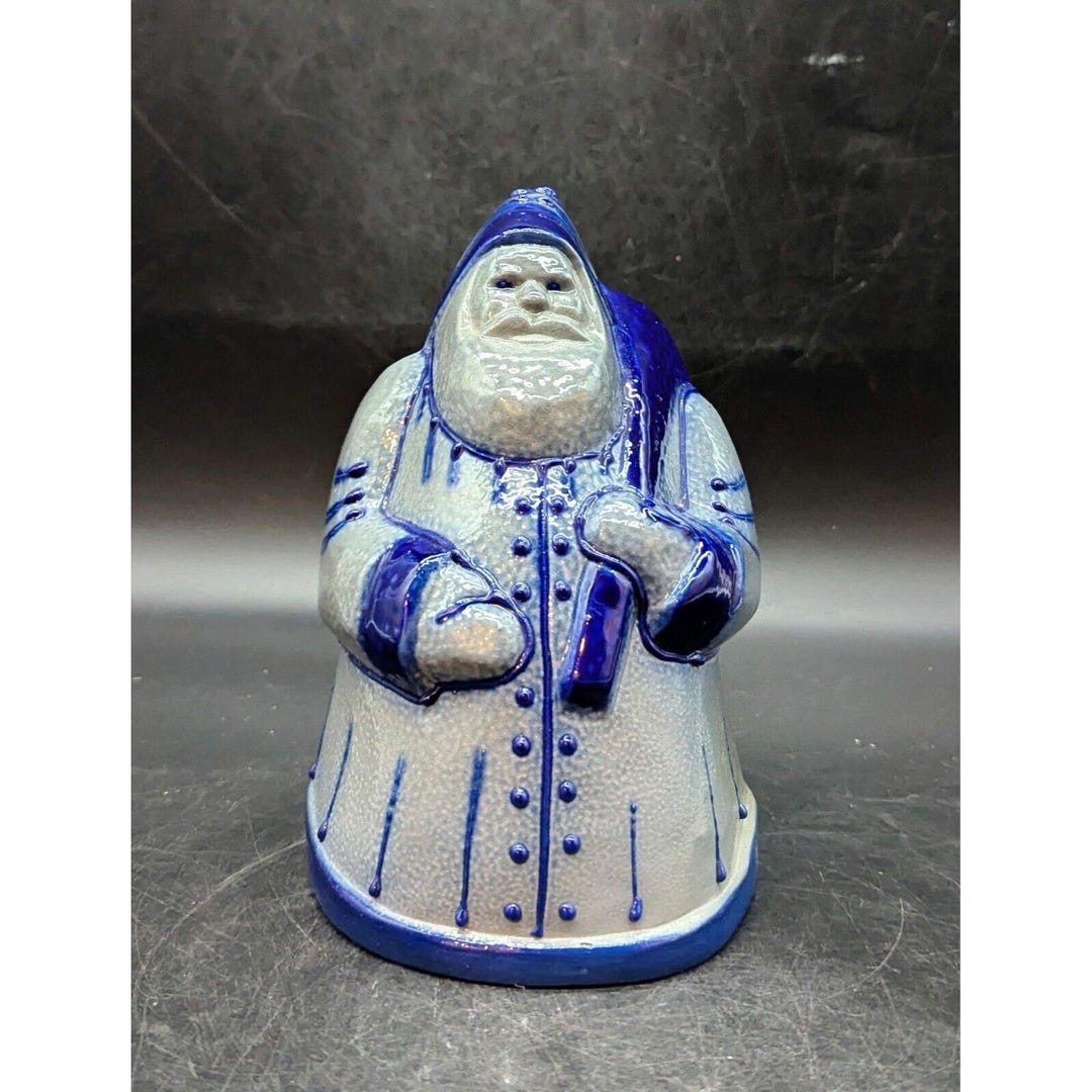 Vintage Eldreth Pottery 1994 Salt Glaze Santa With Bag Figurine 7 ...