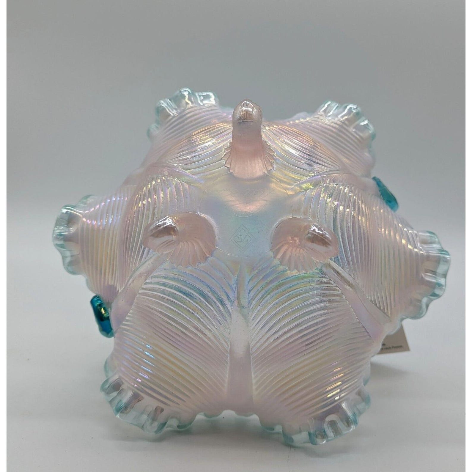 Fenton 75th Anniversary Art Glass Basket Pink Iridescent Bill Fenton ...