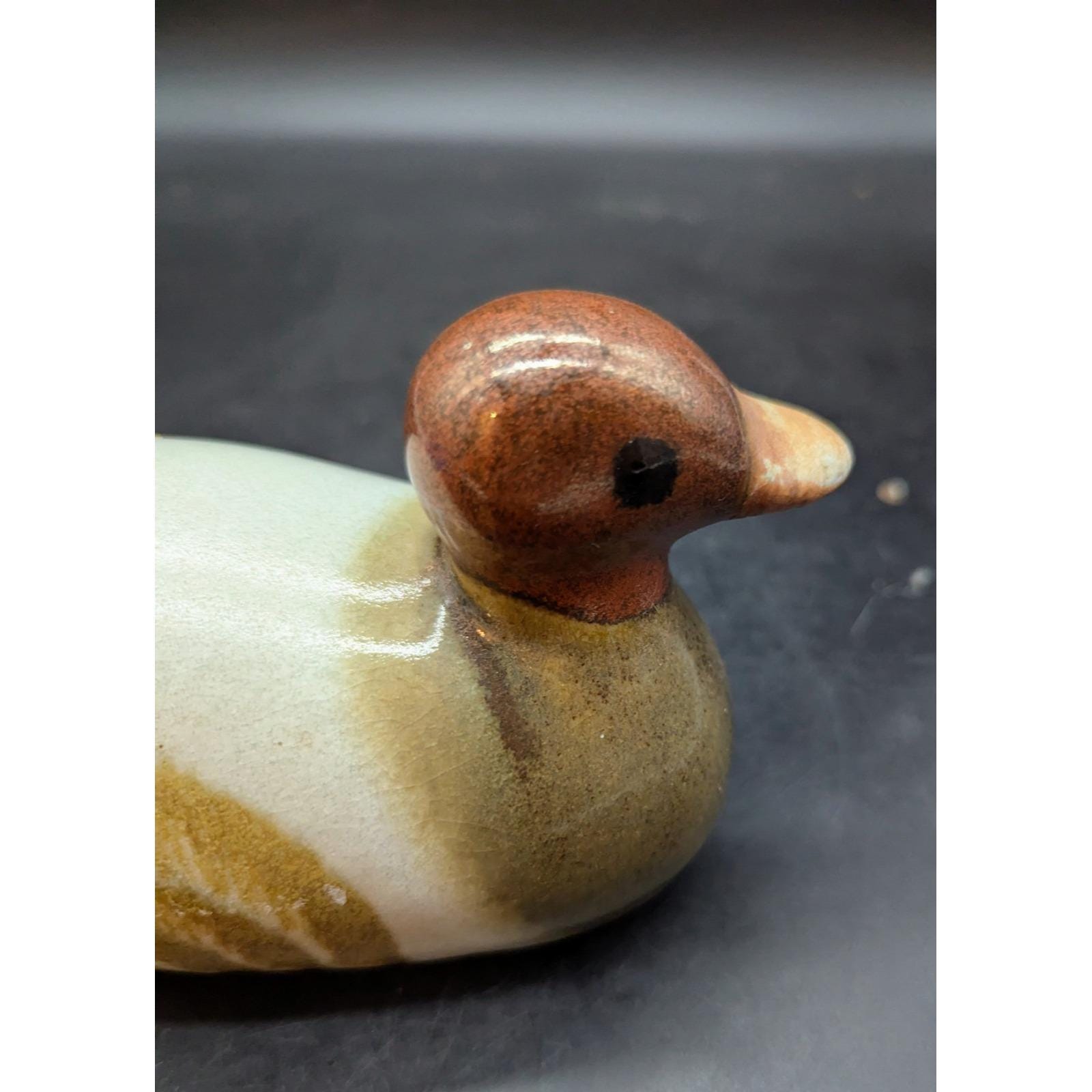 Vintage Teka Studio Art Pottery Stoneware Duck Decoy Figurine Signed 7 ...