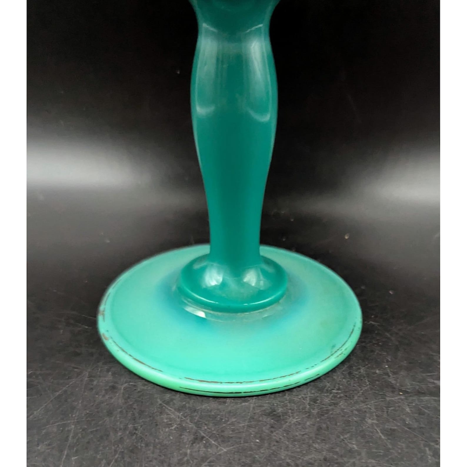 Vintage Art Deco Cambridge Glass Jade Compote Silver Overlay UV Glow 8 ...