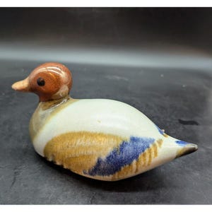 Vintage Teka Studio Art Pottery Stoneware Duck Decoy Figurine Signed 7 ...