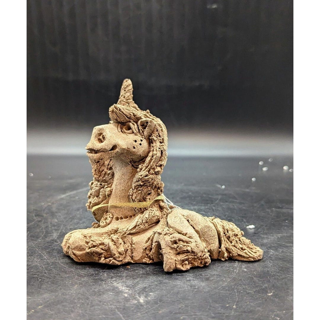Vintage Christopher Buhner Studio Whimsical Clay Unicorn Sculpture ...