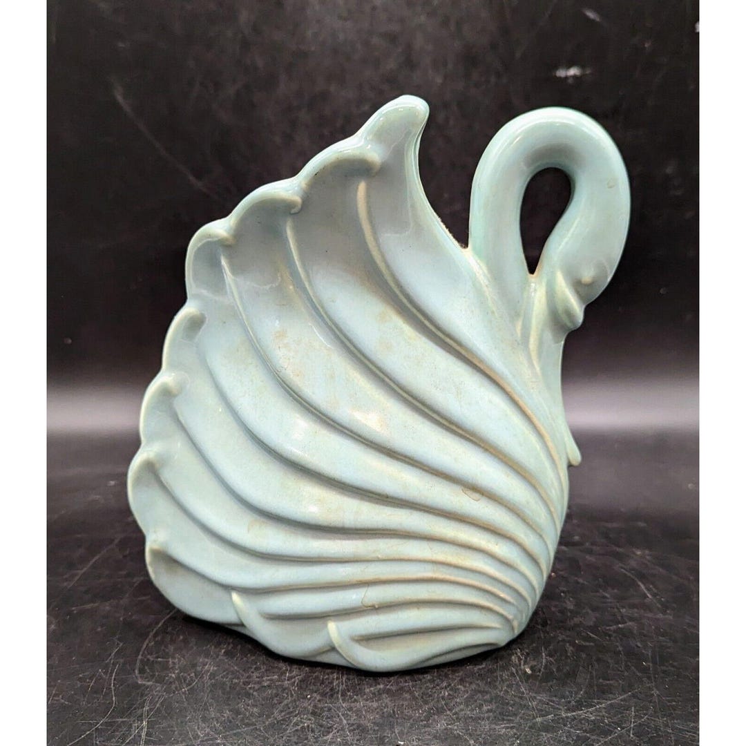 Vintage Art Deco Royal Haeger Aqua Green Swan Bird 7.5" Planter Vase - Etsy