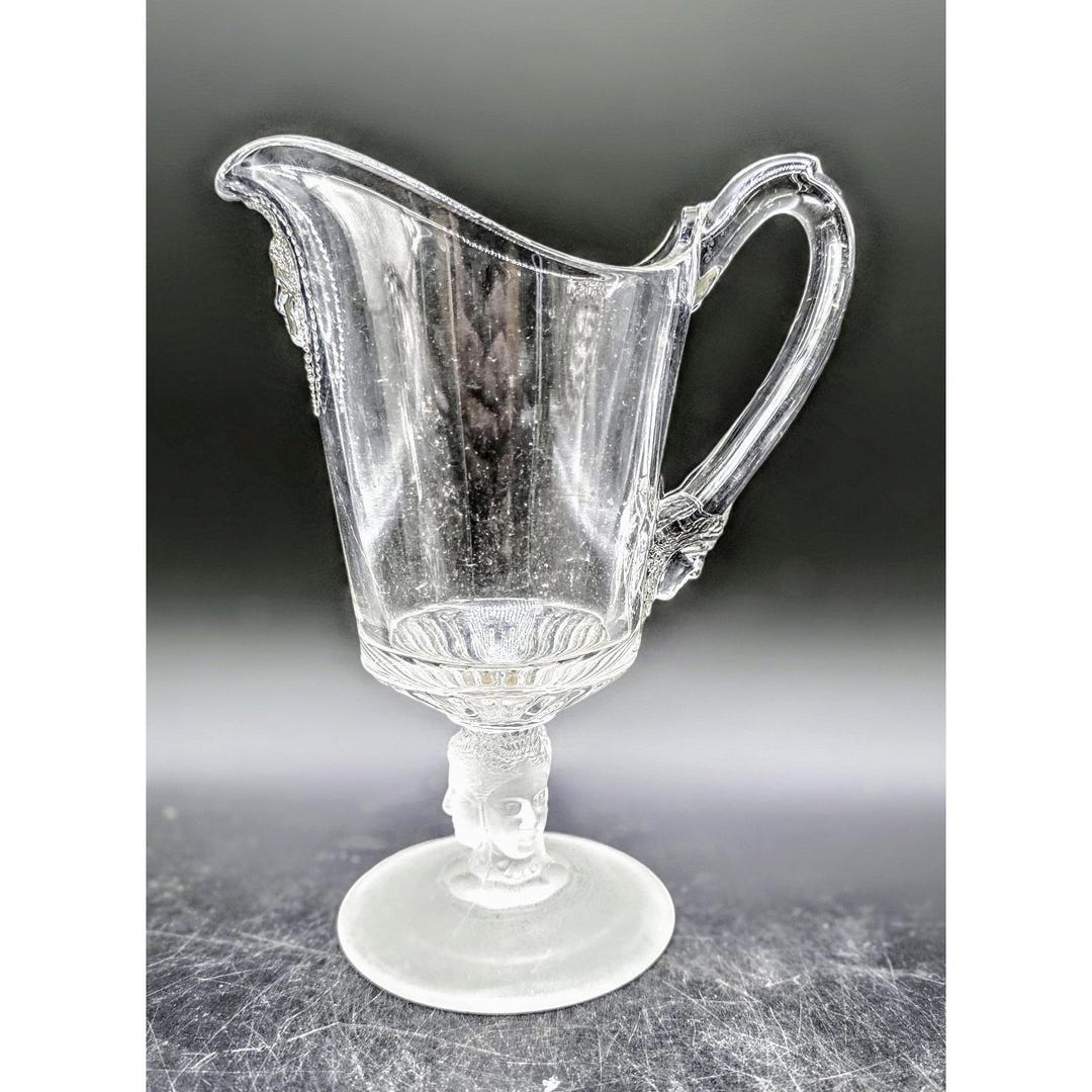 Antique Duncan EAPG Three Face Faces Sisters Creamer Mini Pitcher ...
