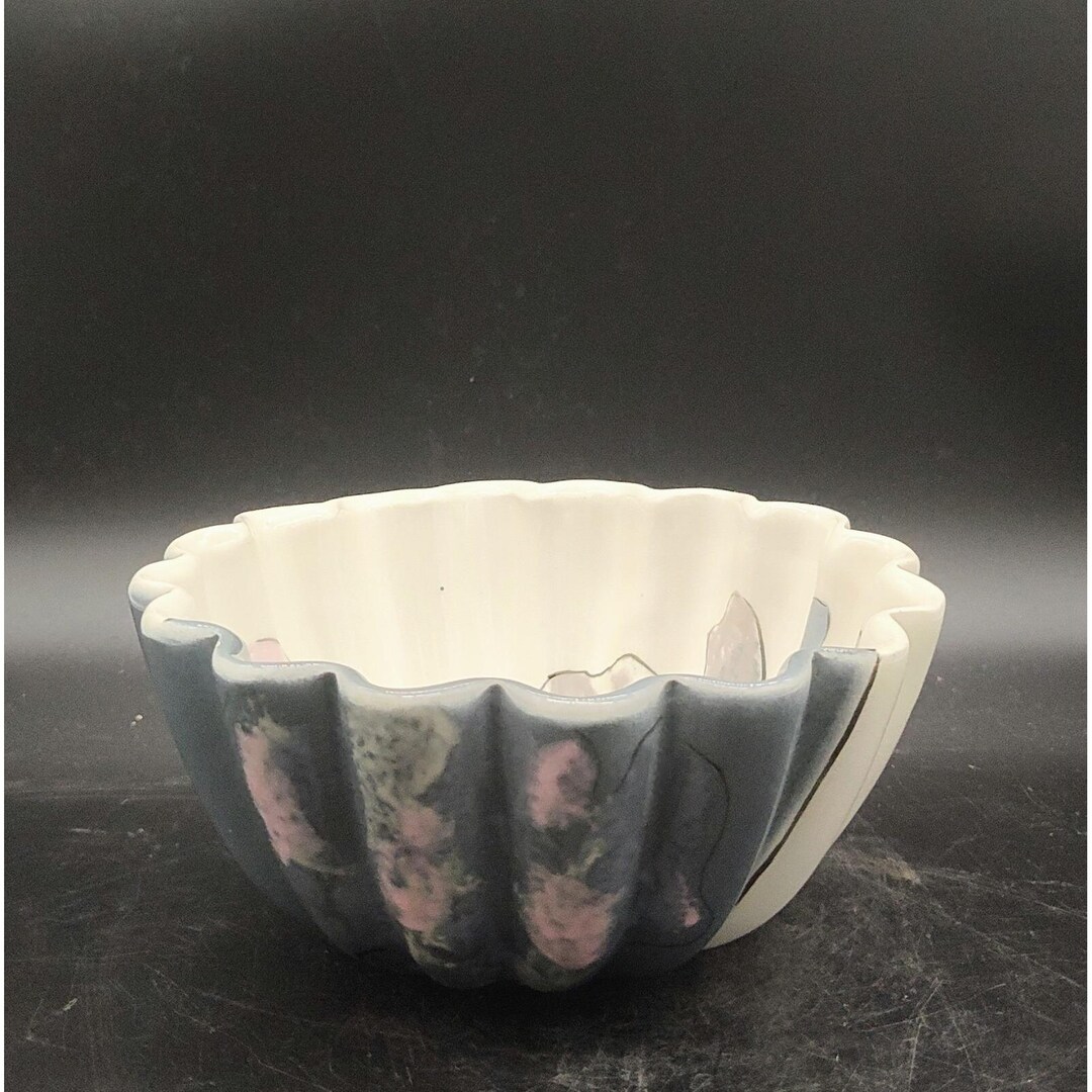 Vintage Handmade Art Pottery Hand Painted Ceramic Bowl Gray White 7.5 ...