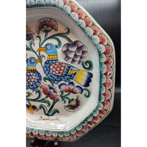 Vintage Romano Innocenti Italian Pottery 14.5" Decorative Charger Bird ...