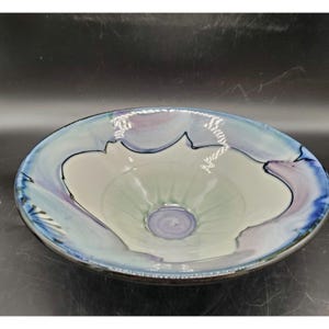 Susan Filley Studio Art Pottery Bowl Blue Green Violet Brown Ceramic ...