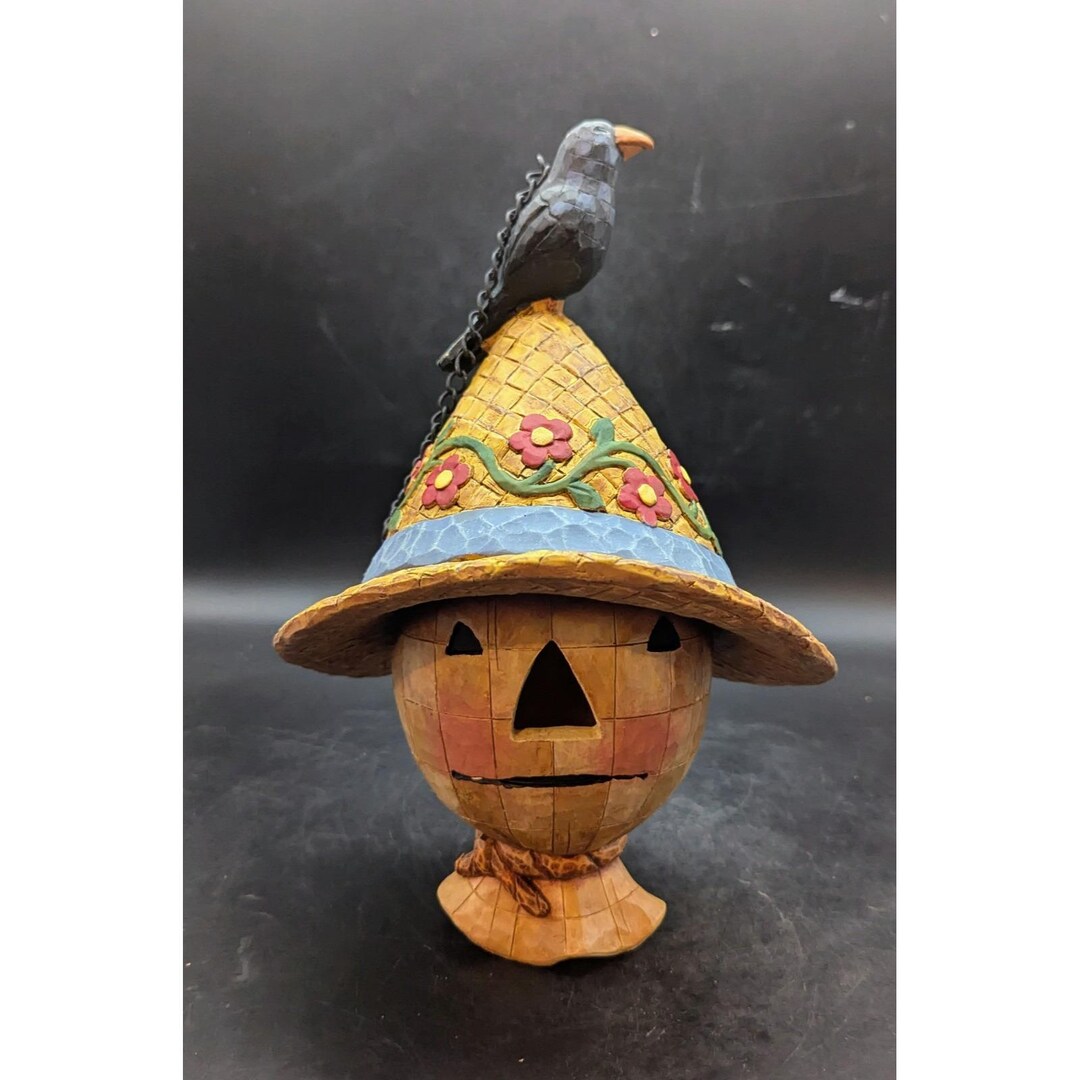 2006 Jim Shore SCARECROW & CROW 12" Hanging Bird House Heartwood - Etsy