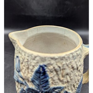 Blue & Grey Flemish Ware Whites Utica Roses Pitcher Stoneware New York ...