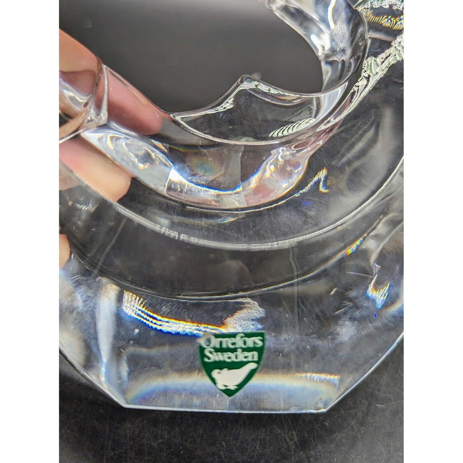 Signed Orrefors Crystal Olle Alberius Paperweight Figurine Fish Trout ...