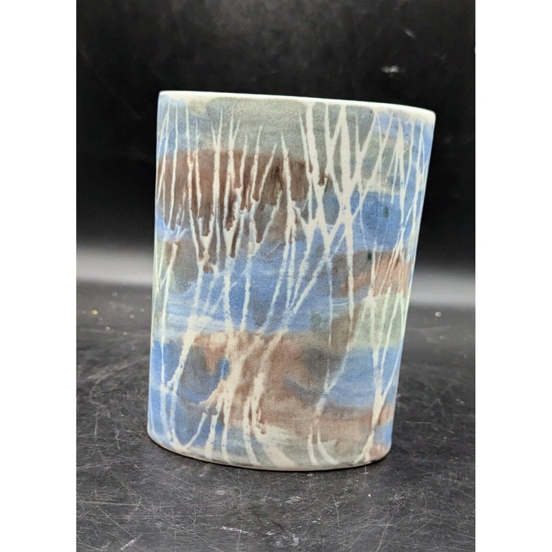 Vintage Anderson Design Studio Art Pottery Oval Tree Vase Ue Brown 6.75 ...