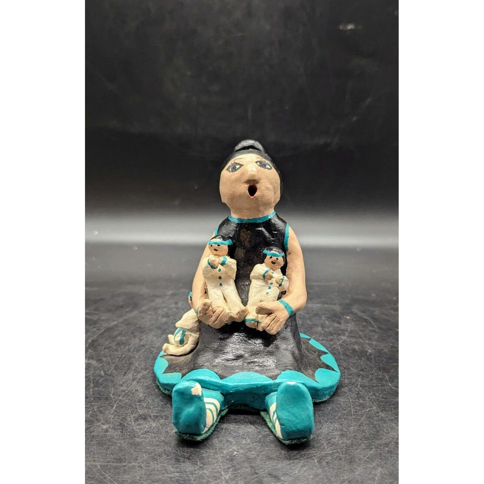 Vintage Native American Storyteller Doll Pueblo Tribal Signed Vintage 5 ...