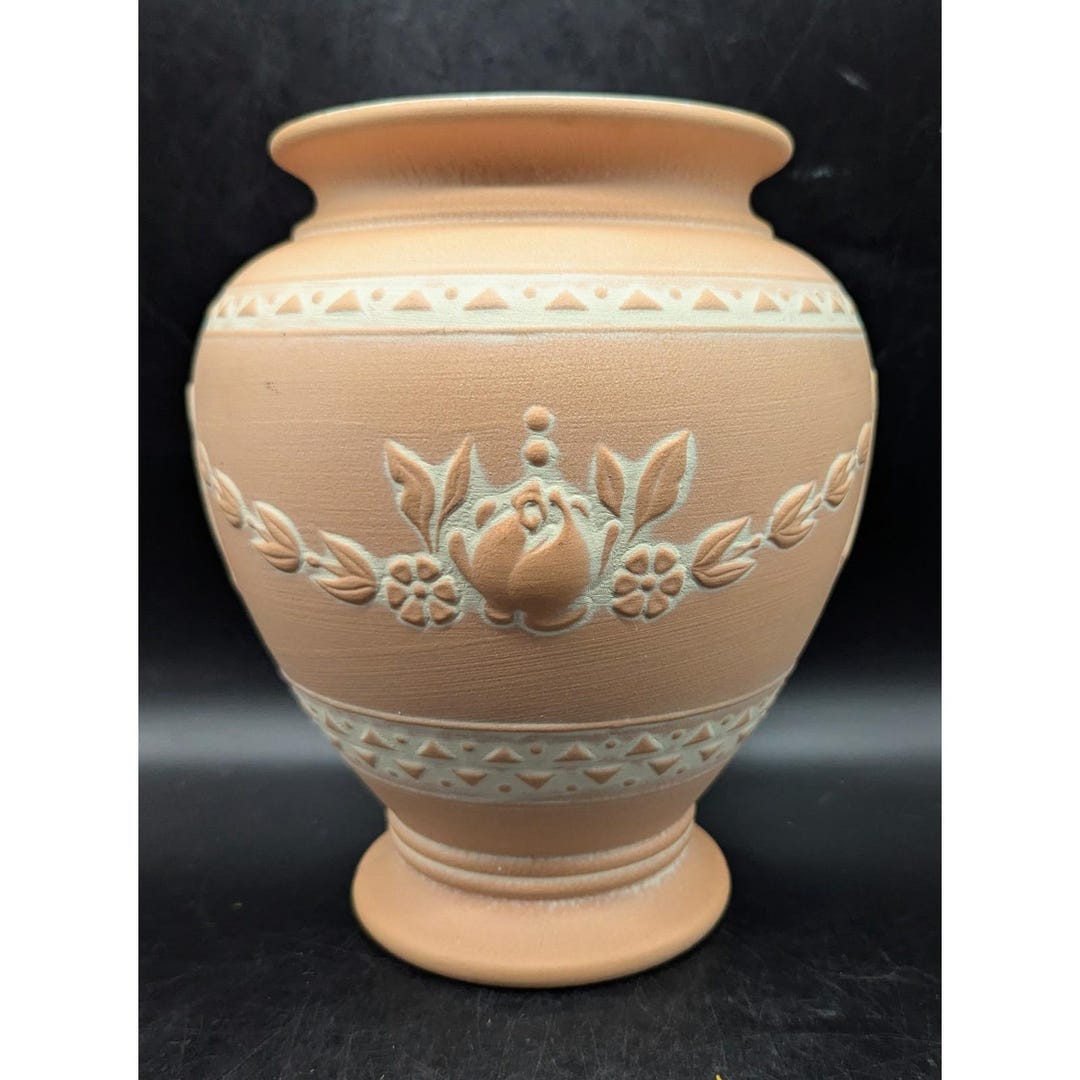 Vintage Scheurich West Germany Terracotta Vase Barbola Swag Design 9 ...