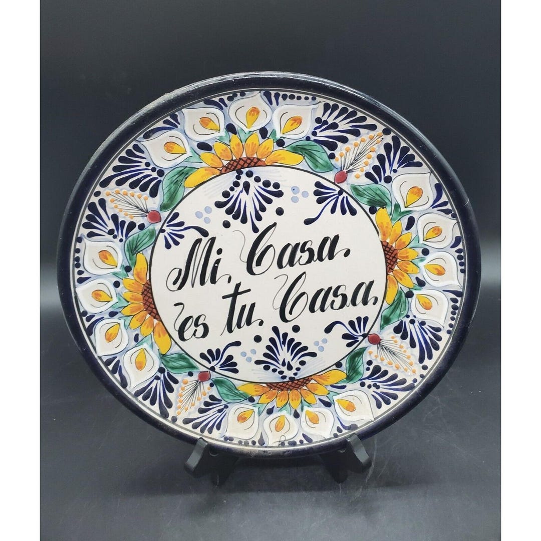 Set /2 Handmade Talavera Mexican Pottery Decorative Wall Plates Signed ...