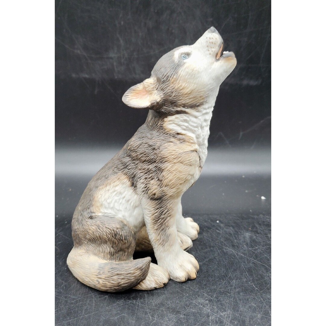 Vintage Lenox Endangered Baby Animal Sculpture Collection Grey Wolf Pup ...