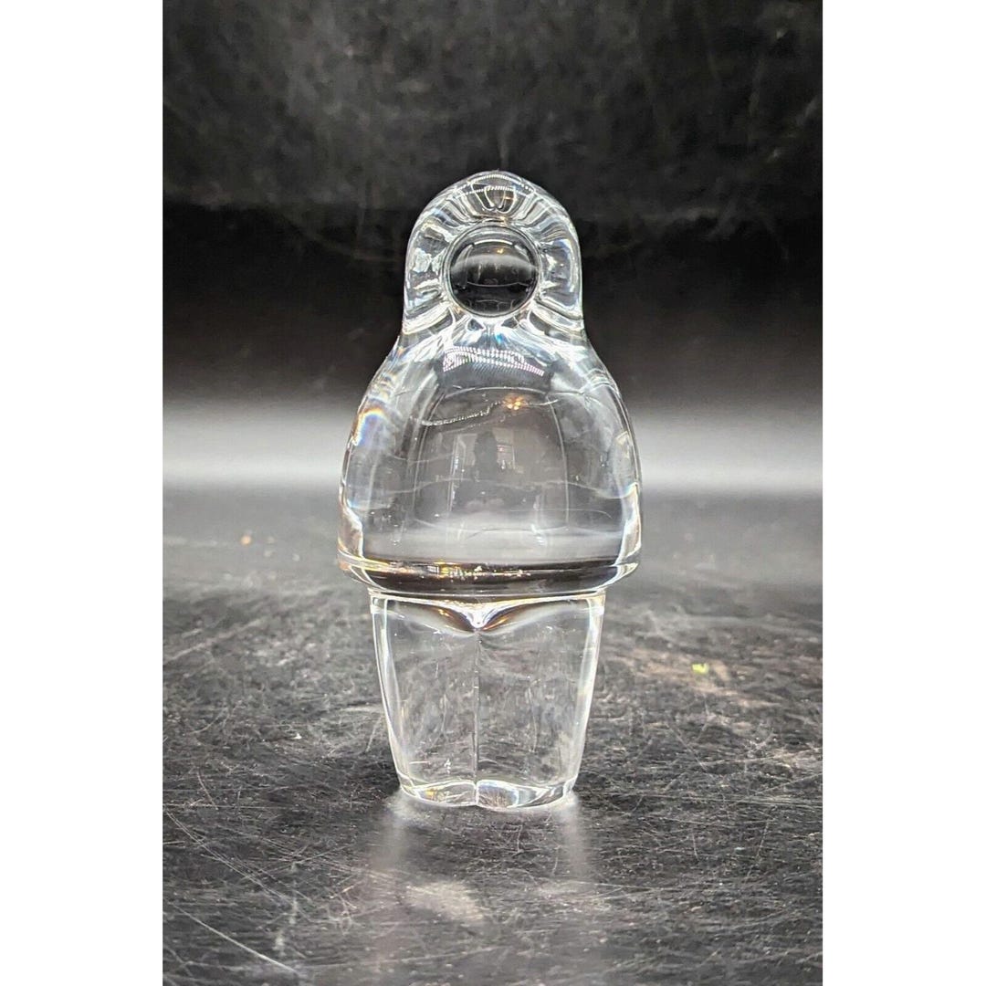 Holmegaard Art Glass Eskimo Inuit Lead Crystal Figure Signed Danish 4 ...