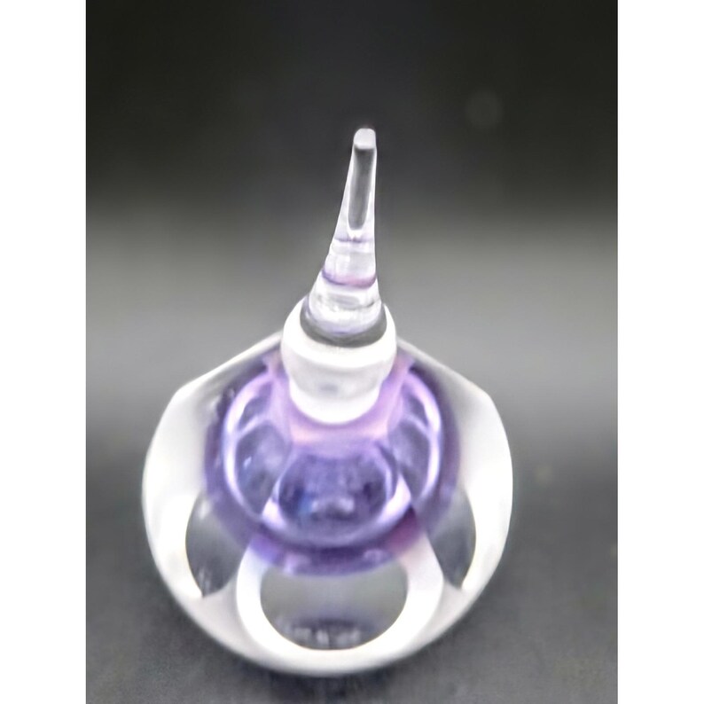 Vintage Vandermark Art Glass Lavender Faceted Perfume Bottle W/ Dauber ...