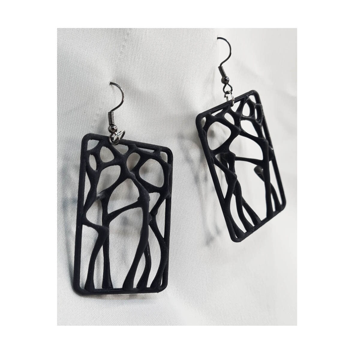 SMY0102 3D Printed Earrings/jewelry/anthracite/unique Organic Design ...