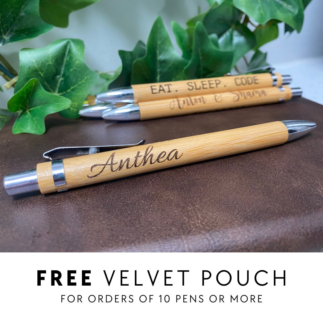 Personalized Custom Ballpoint Pens Wooden Bamboo Pens Bulk Wedding Favours Engraved Gifts for ...