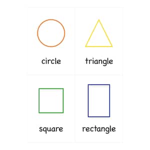Shape Flashcards, Shape Matching, Shapes 2D - Etsy UK