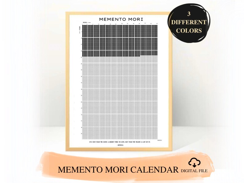 Calendario Memento Mori, Calendario Della Vita, Stoicismo, Poster Delle Settimane Nella Vita ...