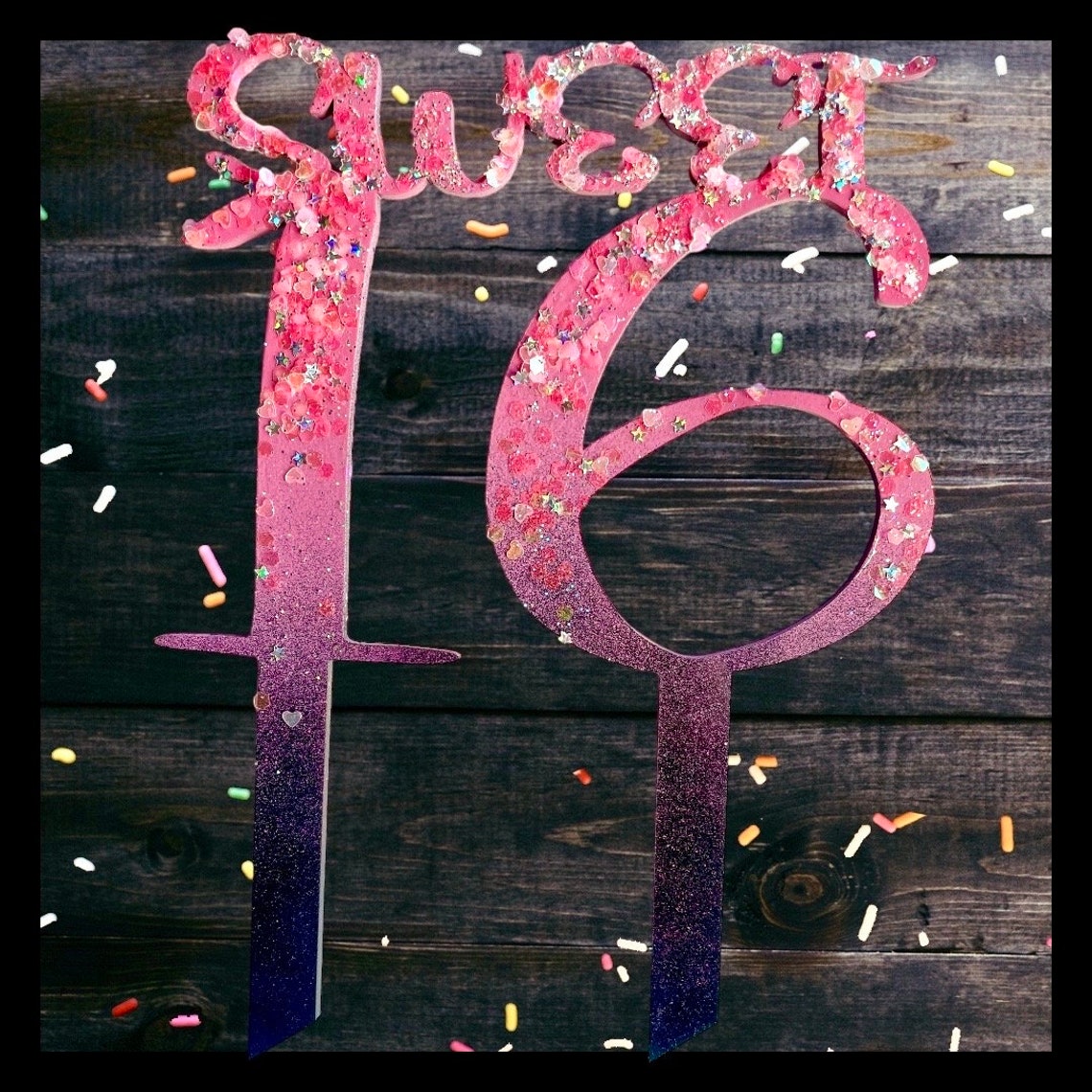 Custom Sweet 16 Cake Topper/cake Topper/acrylic Cake Topper/sweet 16 ...