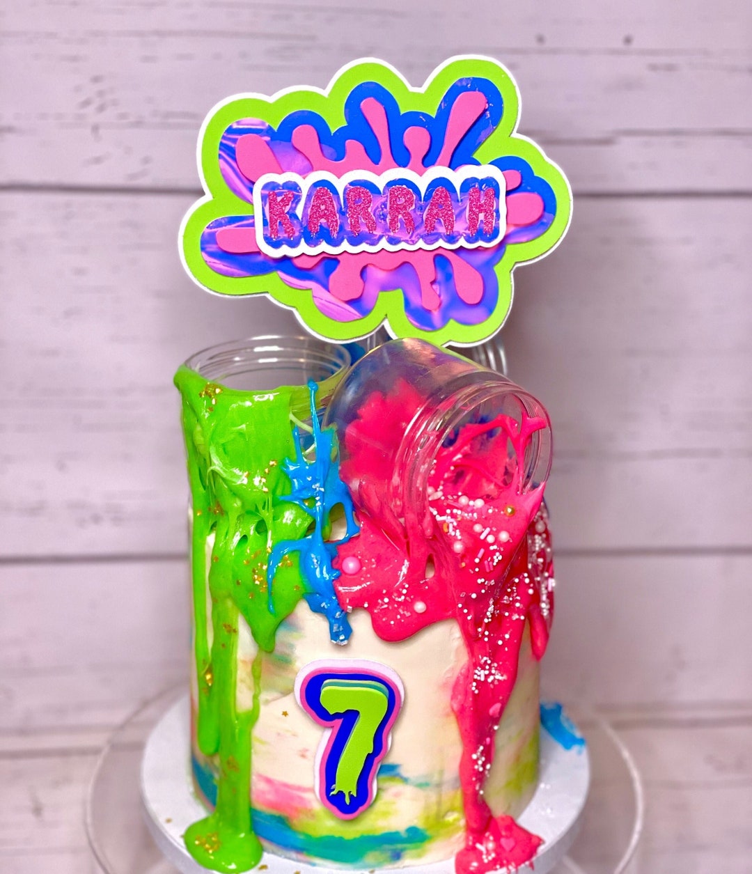 Slime Cake Topper/cake Topper/personalized Cake Topper/slime Name Cake ...
