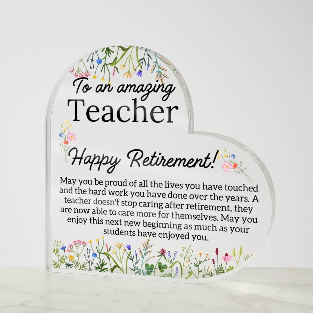 Teacher Retirement Gift Plaque, Gifts for Retiring Teacher, Coworker ...
