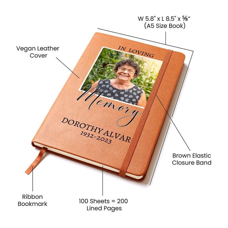 In Loving Memory Guest Book Personalized Funeral Guest Book Celebration ...
