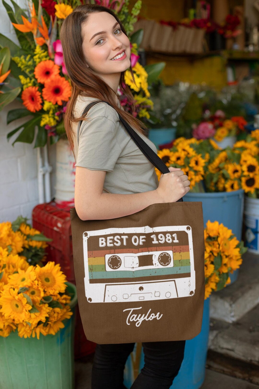 Best of 1981 Cassette Tape Tote Bag, 44th Birthday Gift, Personalized ...