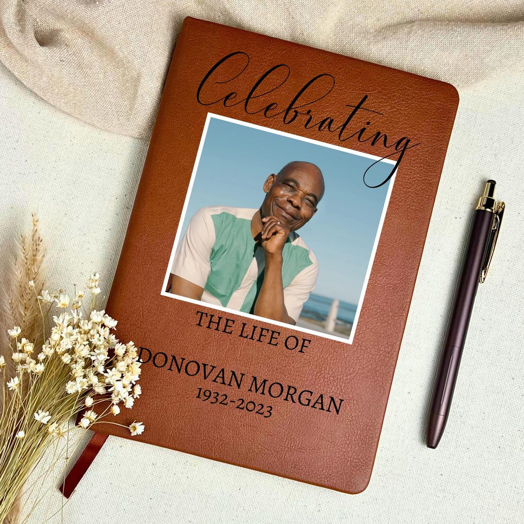 Personalized Funeral Guest Book With Photo Celebration of Life in ...