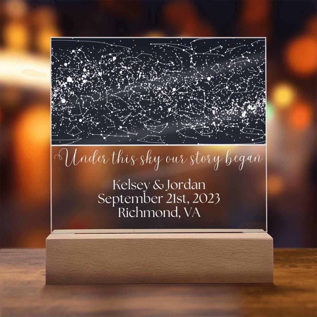 Light up Star Map Anniversary Gift, Star Map by Date, Custom Star Map ...
