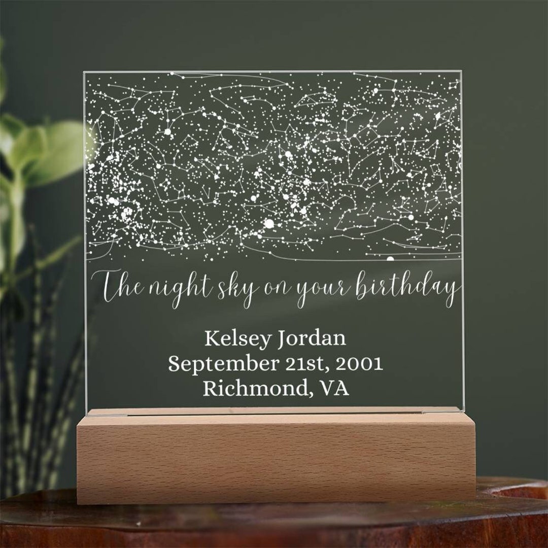 Acrylic LED Star Map for Birthday, Star Map, Personalized Star Map ...