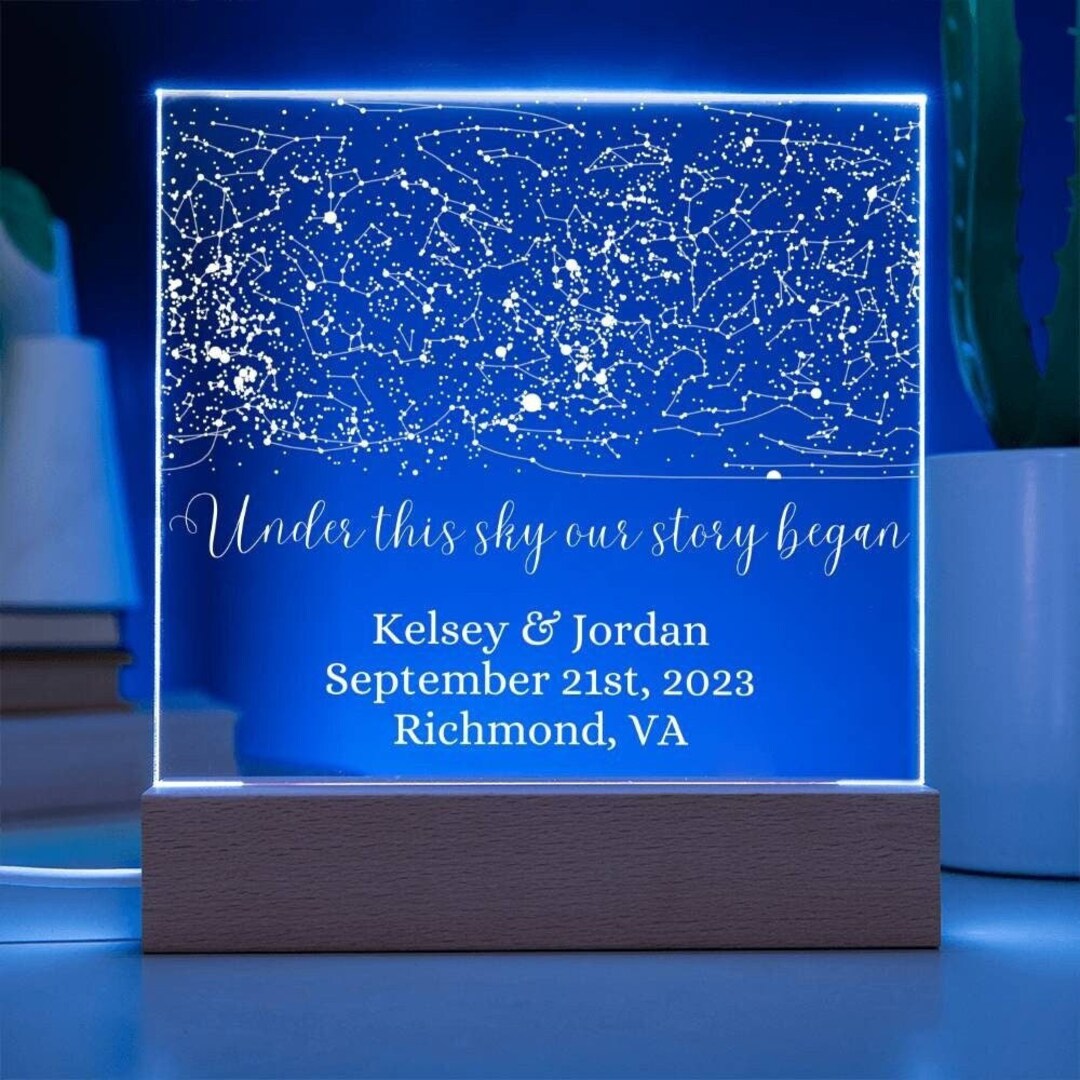 Star Map Light up Sign, Night Sky by Date, Custom Star Map, Star Map by ...