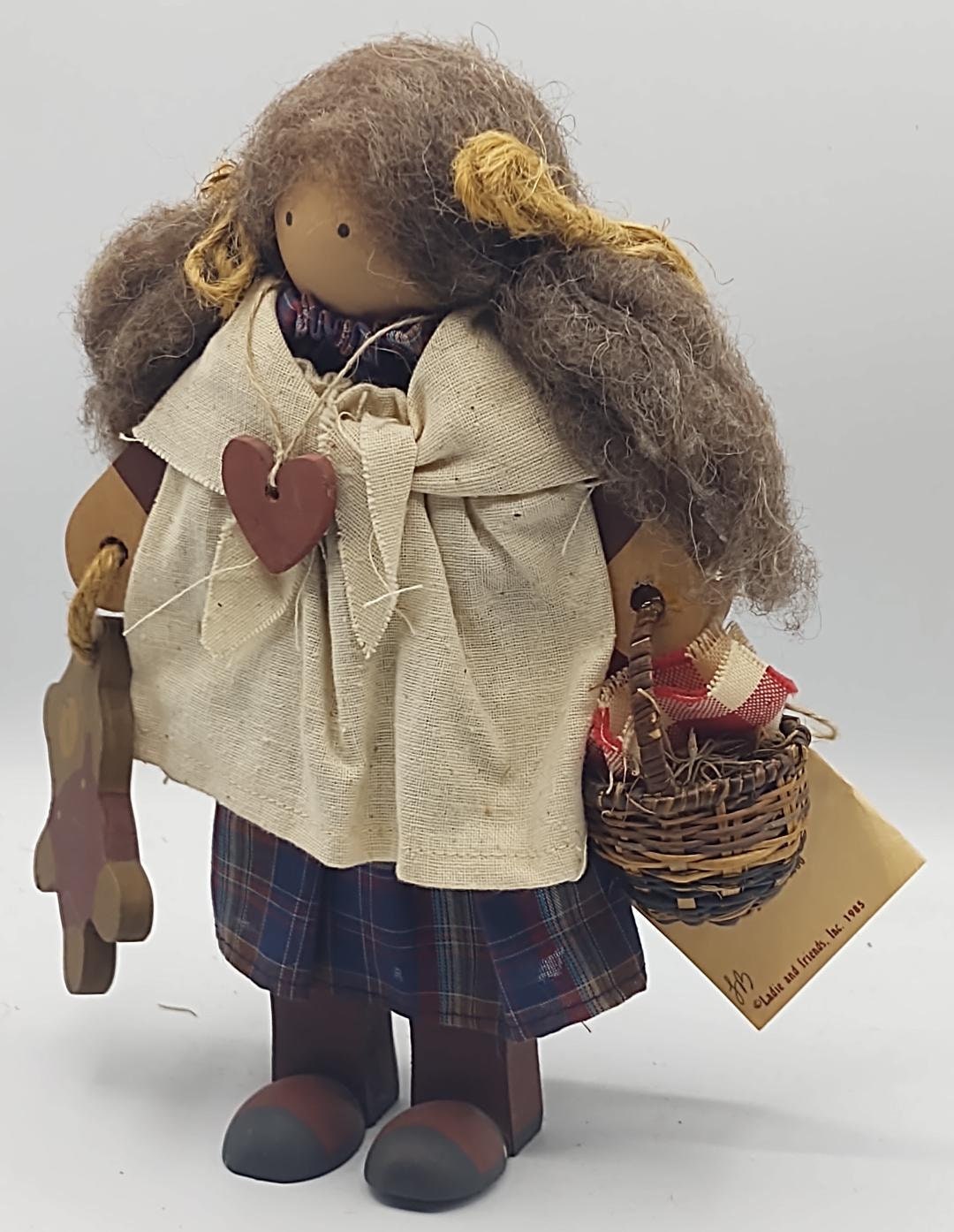 Vintage Lizzie High 1985 "sally Bowman" Wooden Folk Doll. - Etsy