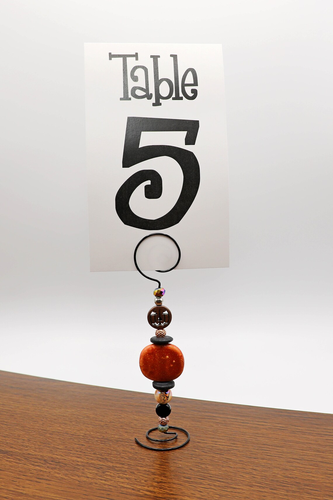 Place Card/table Number Holders set of 10 Halloween Beads W/black Wire ...