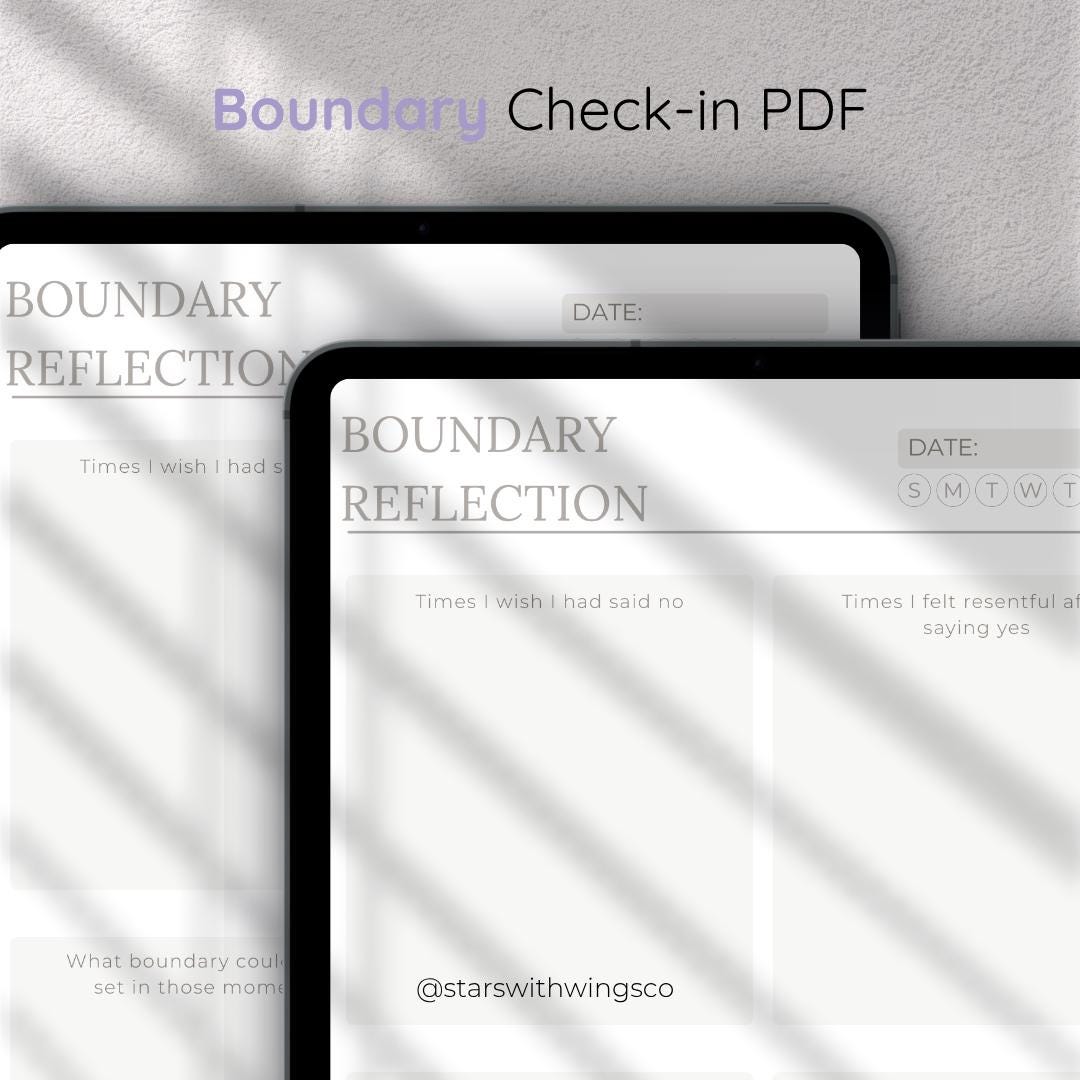 Boundaries Reflection Worksheet | Self-awareness & Boundary Setting ...