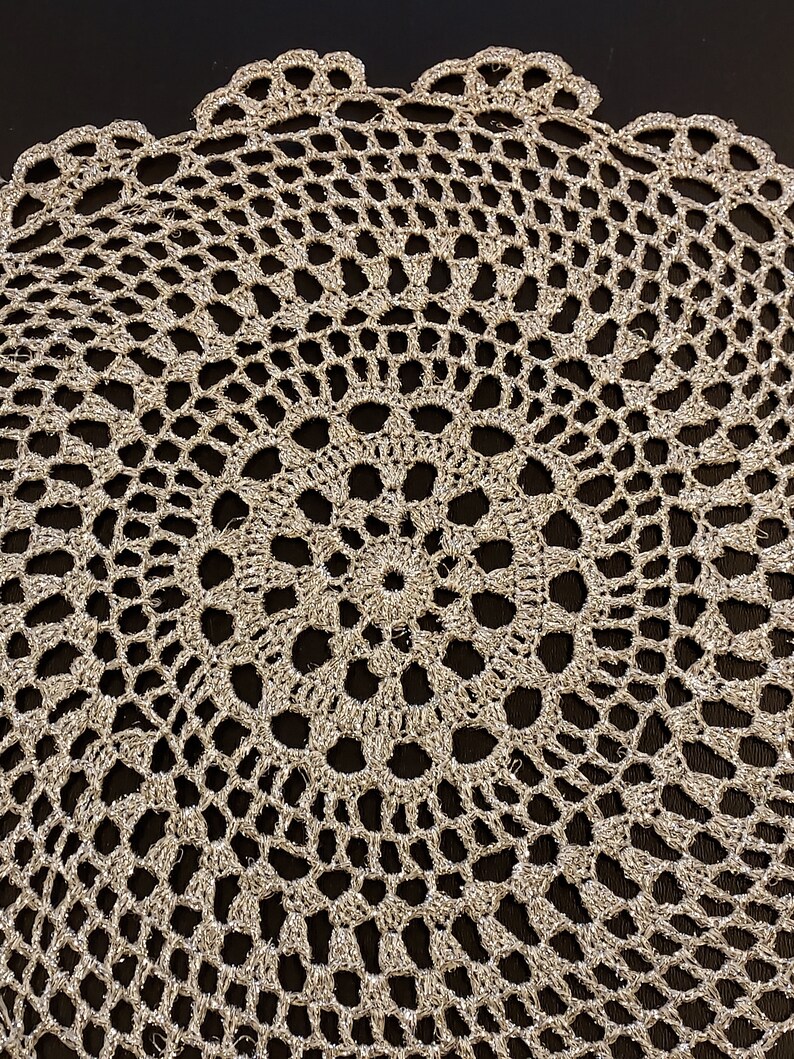 Handmade Vintage Crochet Silver Doily - Etsy