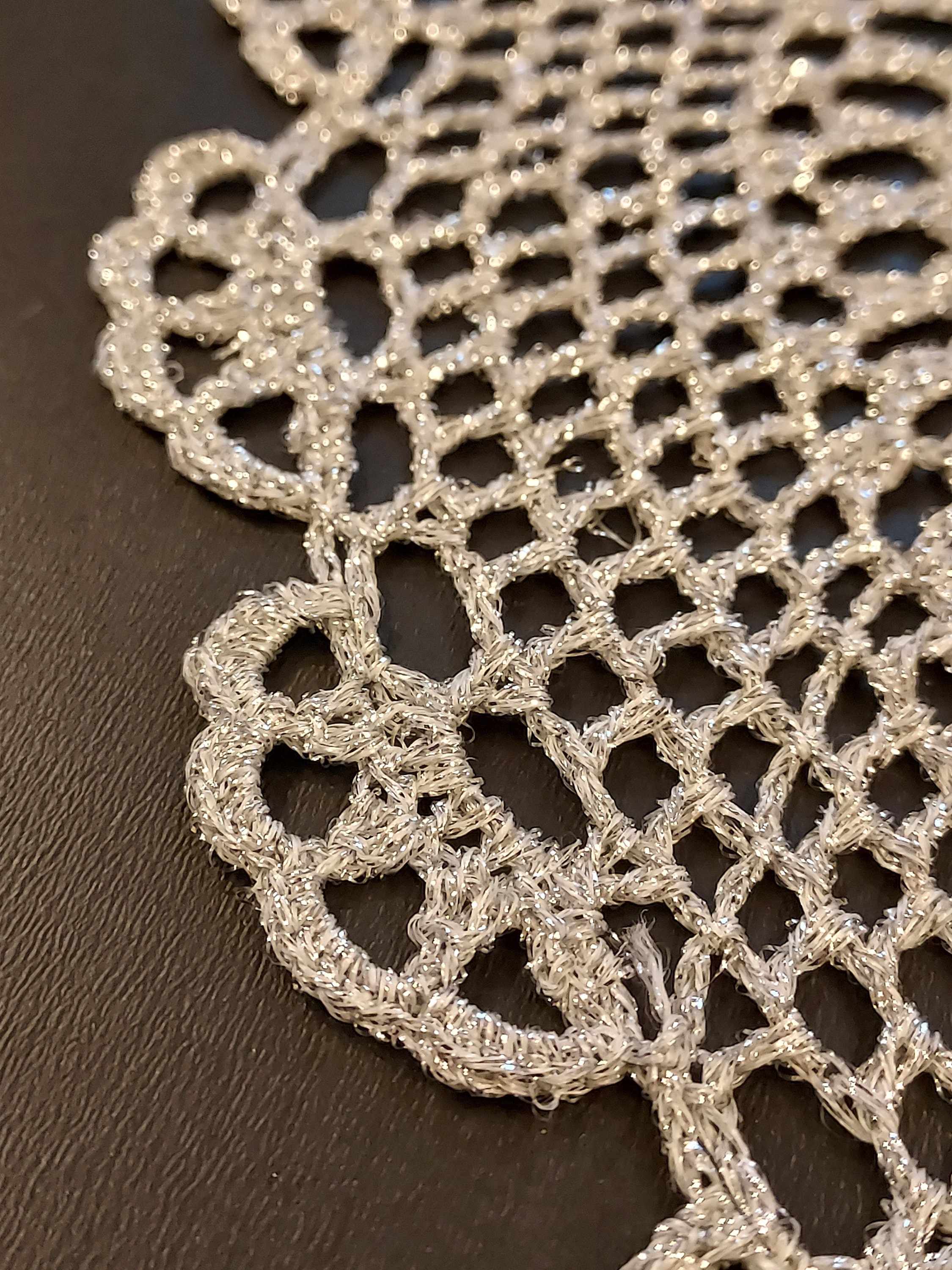 Vintage Crochet Silver Doily - Etsy