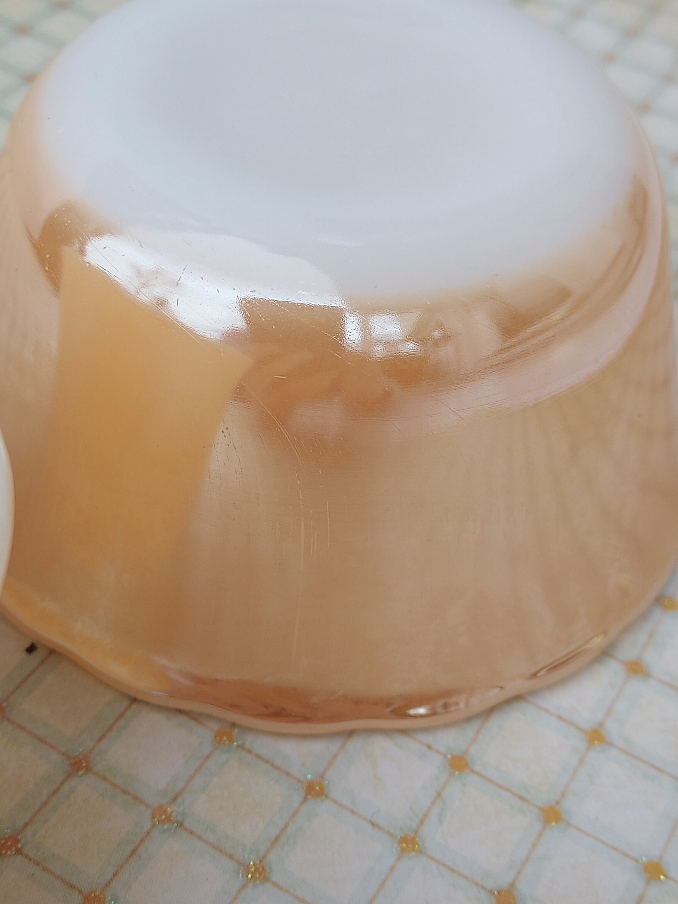 Fire King Copper Tint Peach Luster Reverse Mark Custard Cup Pair - Etsy