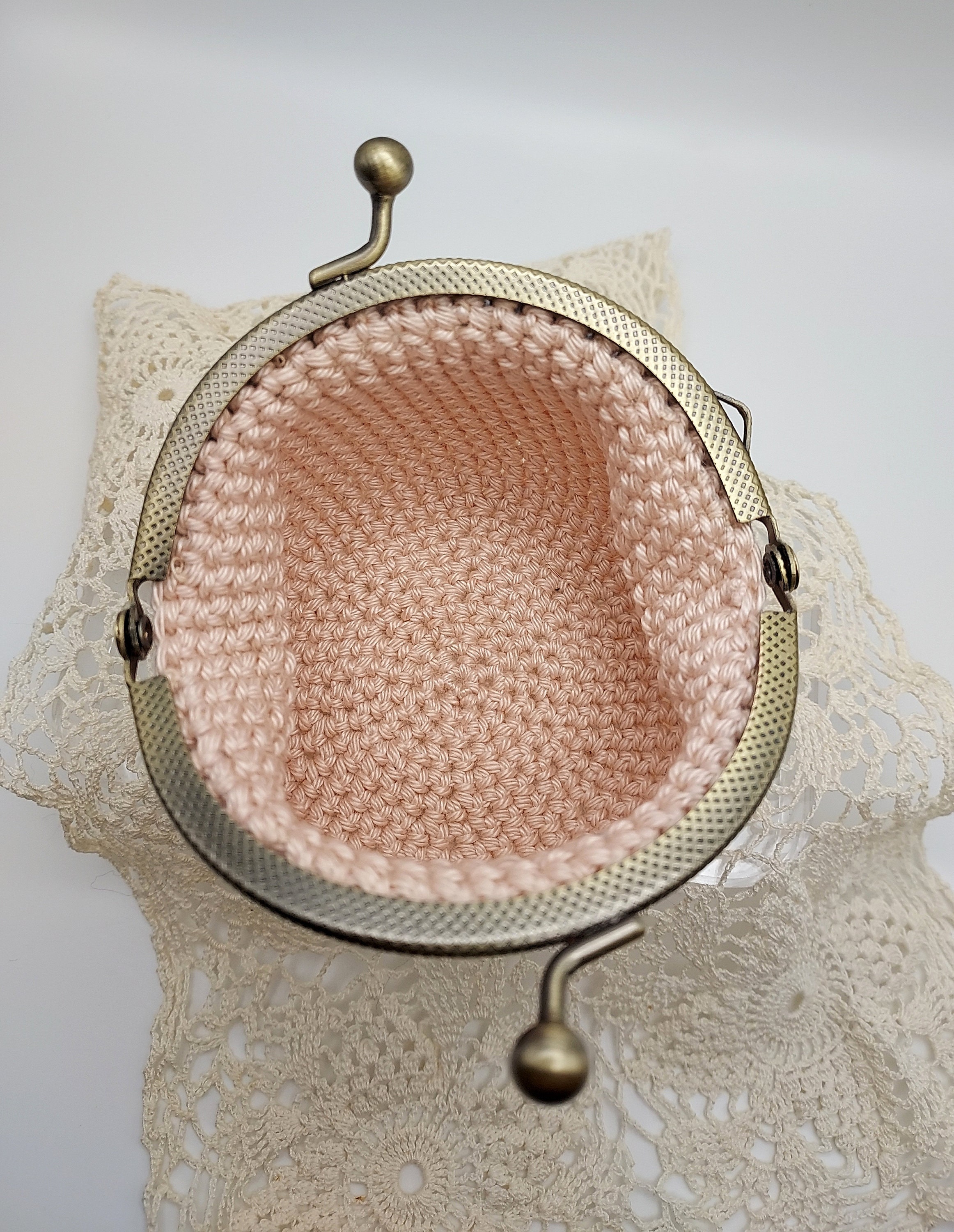 Crochet Coin Purse Small Kiss Lock Clasp Purse - Etsy