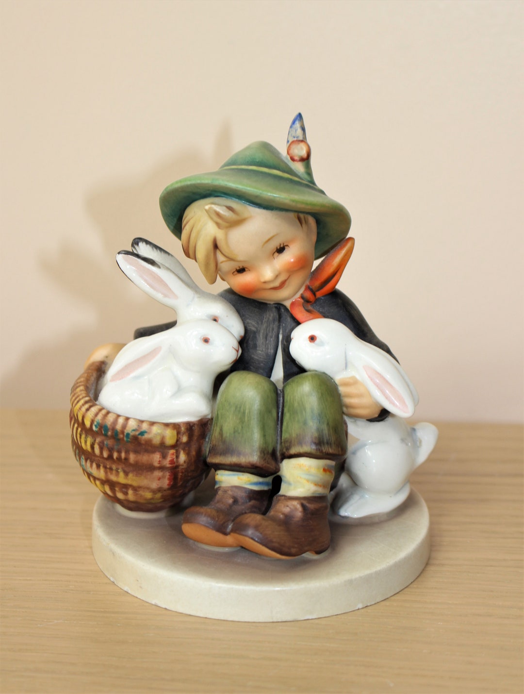 Vintage Hummel Goebel Figurine Little Boy With Rabbits 'playmates' No ...
